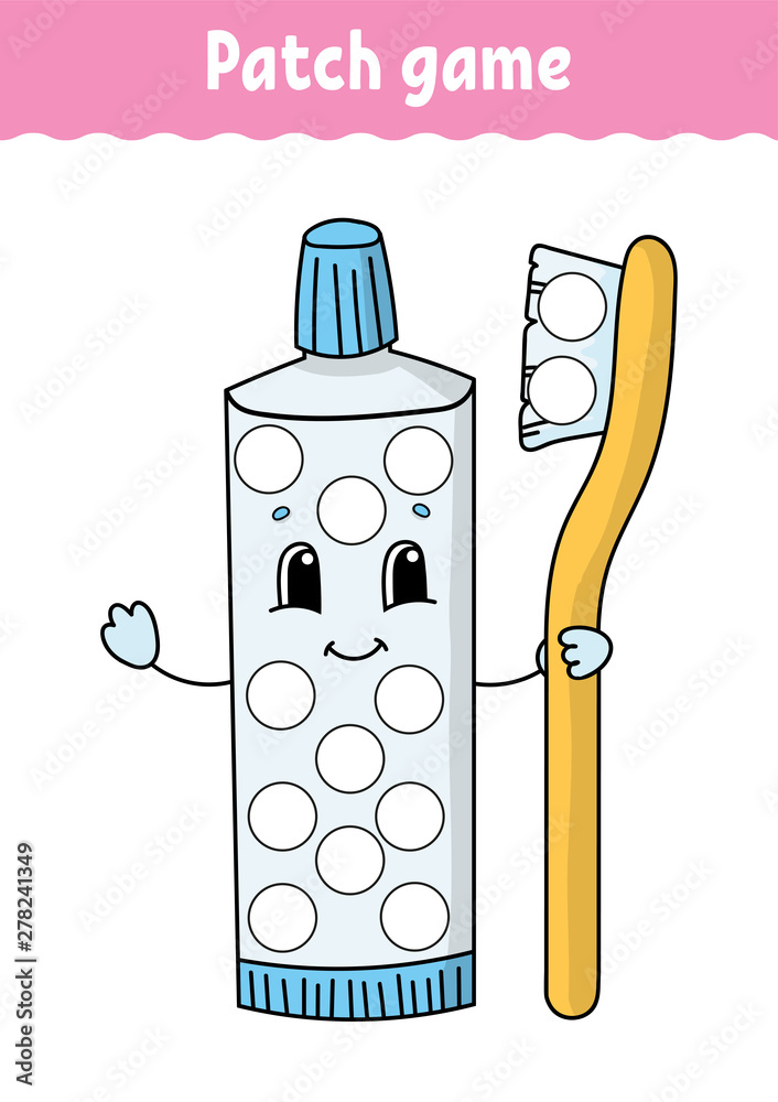 Patch game for children. Do a dot coloring page. Educational activity ...