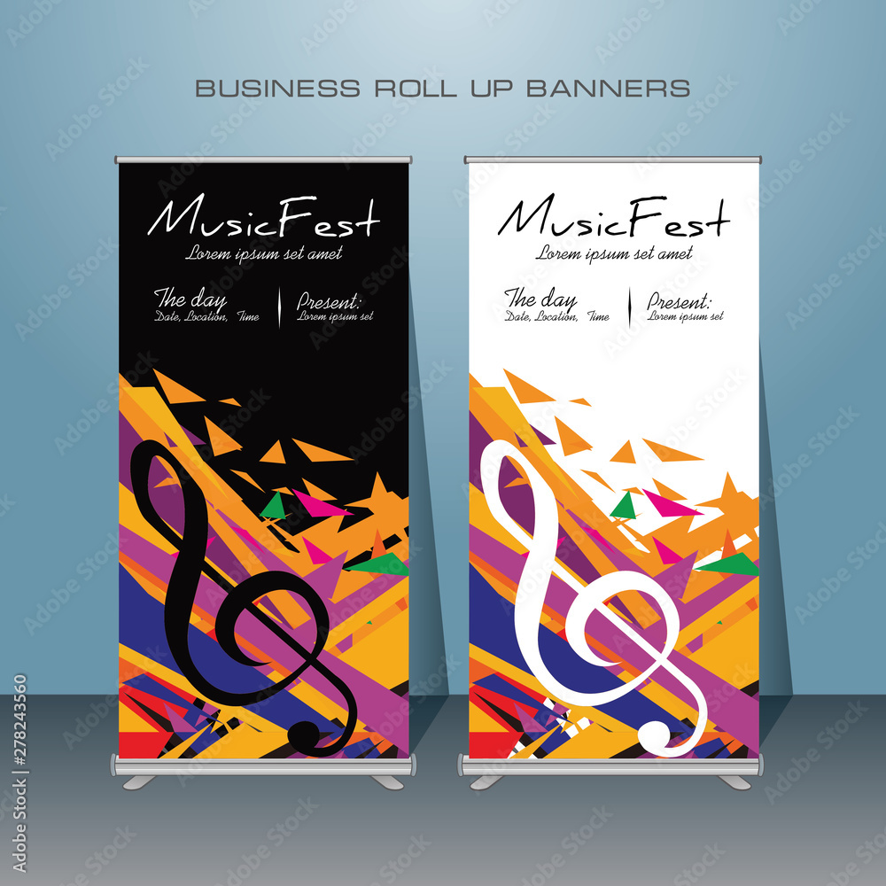 Music Festival Vertical Banner Design, Signboard Advertising Brochure ...