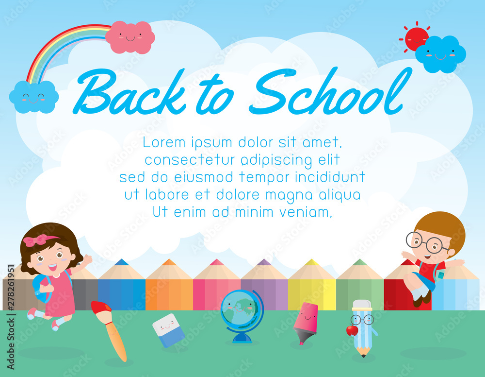 education object on back to school background, back to school, Kids ...