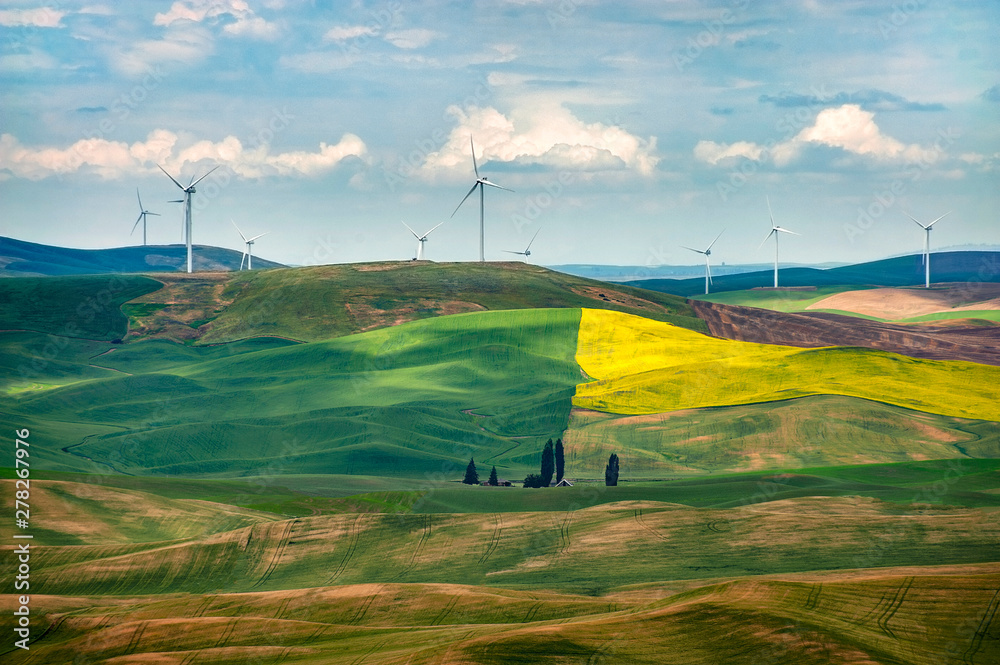 Wind Turbines Seen From Steptoe Butte State Park, Washington. Wind ...