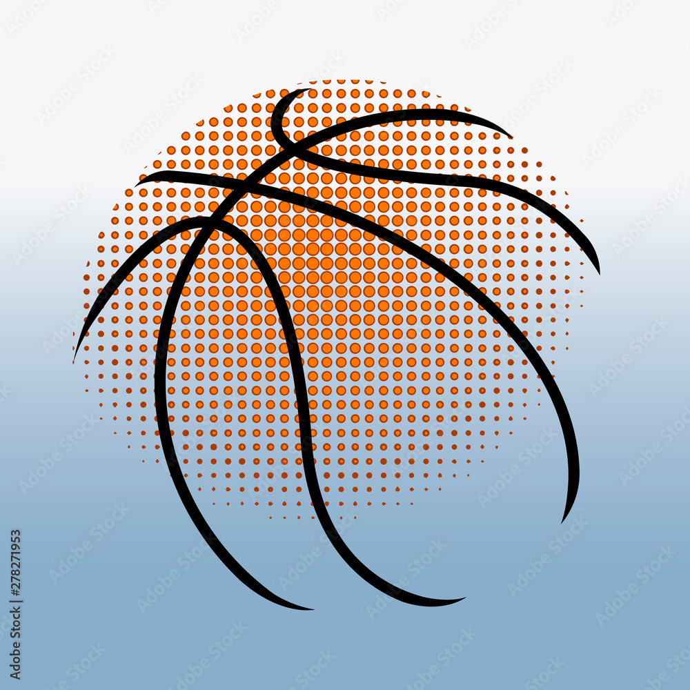 Isolated abstract basketball ball on a colored background - Vector ...