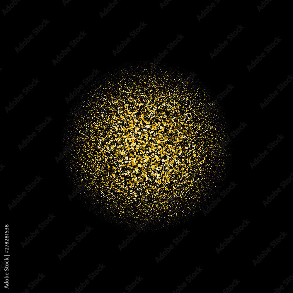 Glitter luxury round golden on black background. Gold glitter circle ...