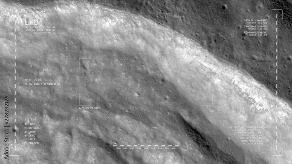 LRO imaging flyover: Harpalus Crater, Sinus Roris. LAT 53.02 LONG 316. ...