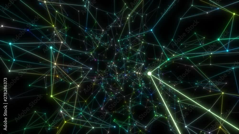 Looping background light installation glowing with futuristic, metal ...