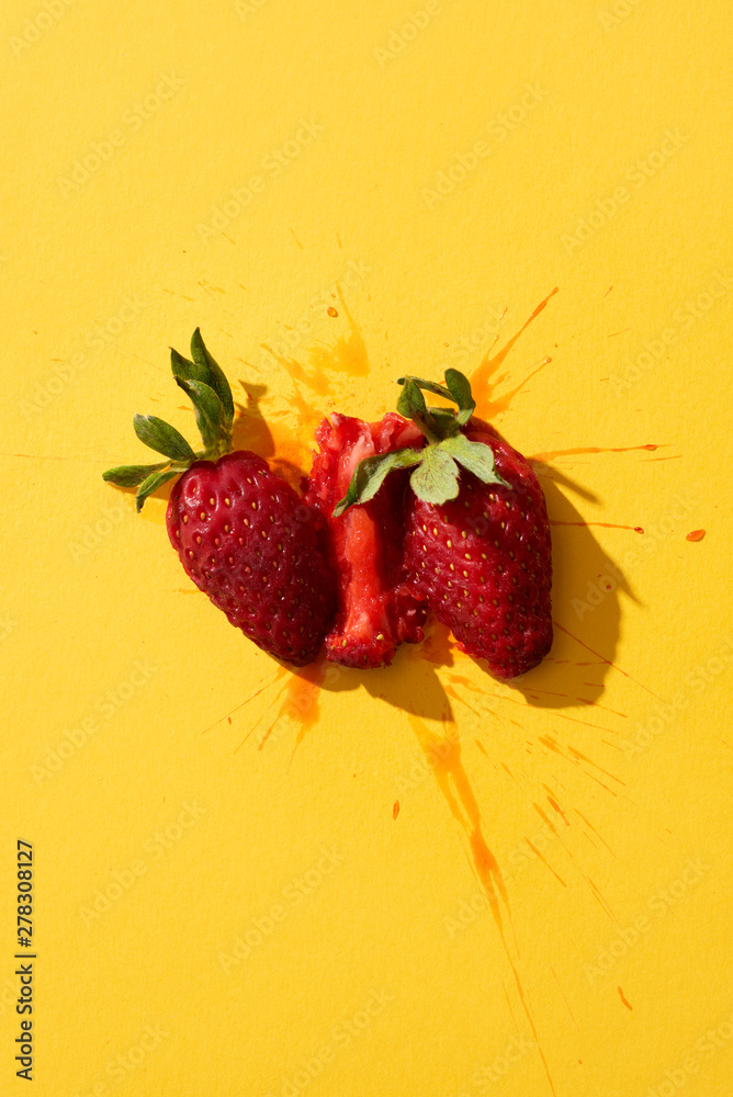 smashed strawberries Stock Photo | Adobe Stock
