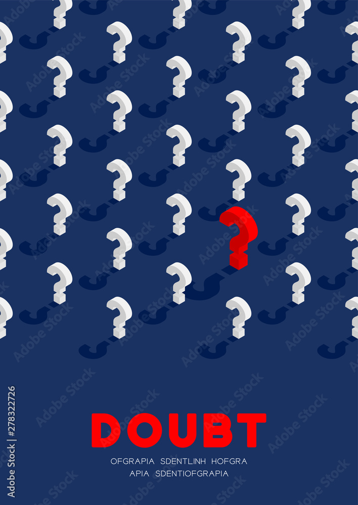 Question mark symbol 3D isometric pattern, Doubt concept poster and ...