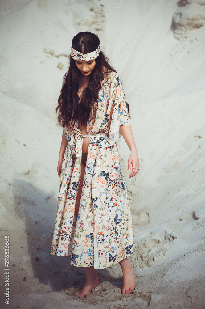 Beautiful young native American Indian woman .Beautiful woman on the ...