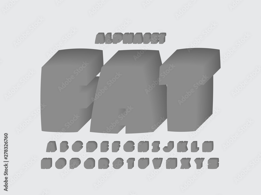 Fat font. Vector alphabet Stock Vector | Adobe Stock