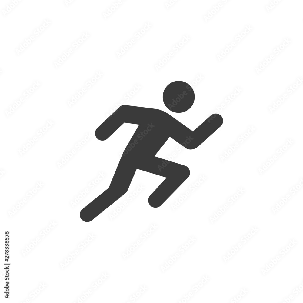 Run icon template color editable. Run symbol vector sign isolated on ...
