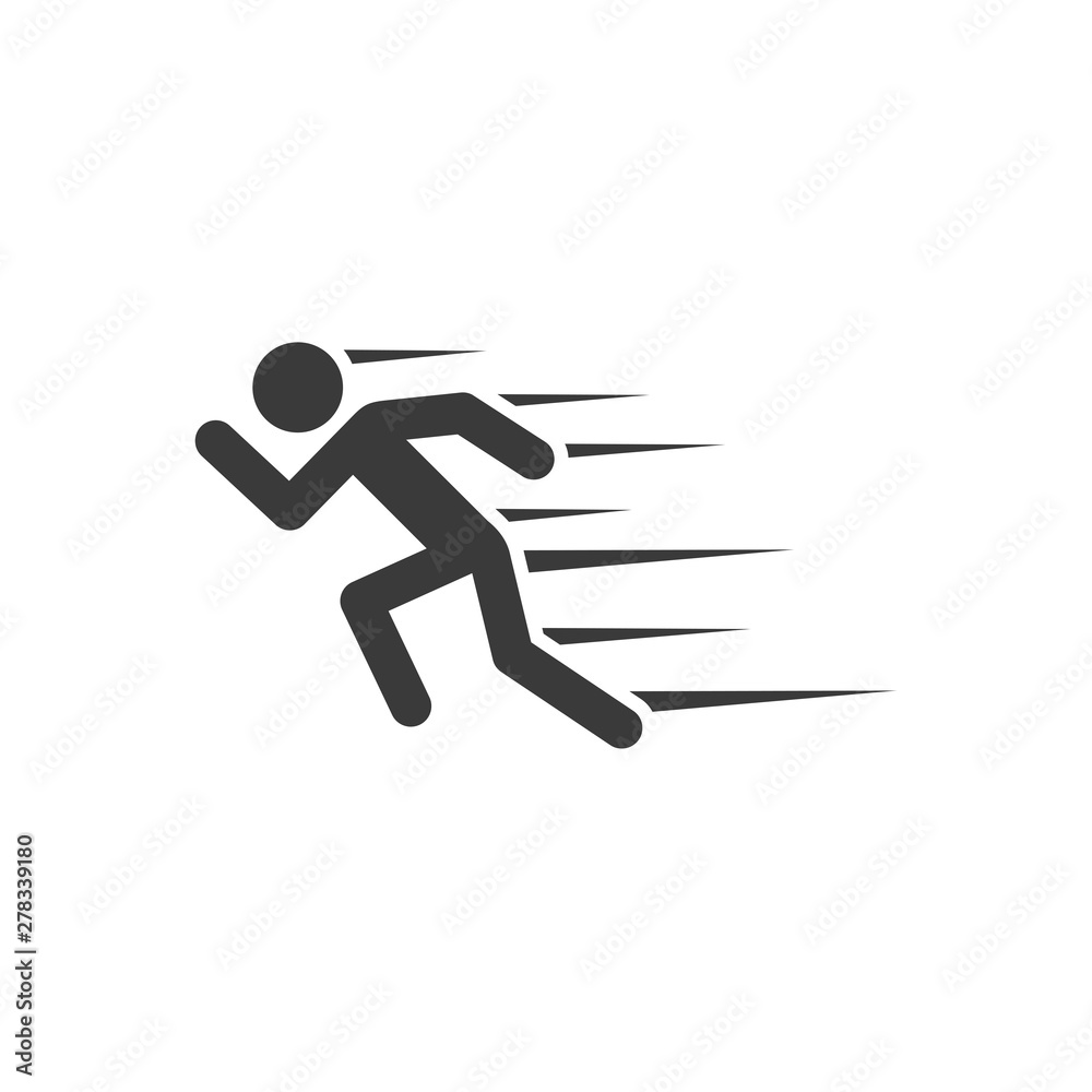 Run icon template color editable. Run symbol vector sign isolated on ...