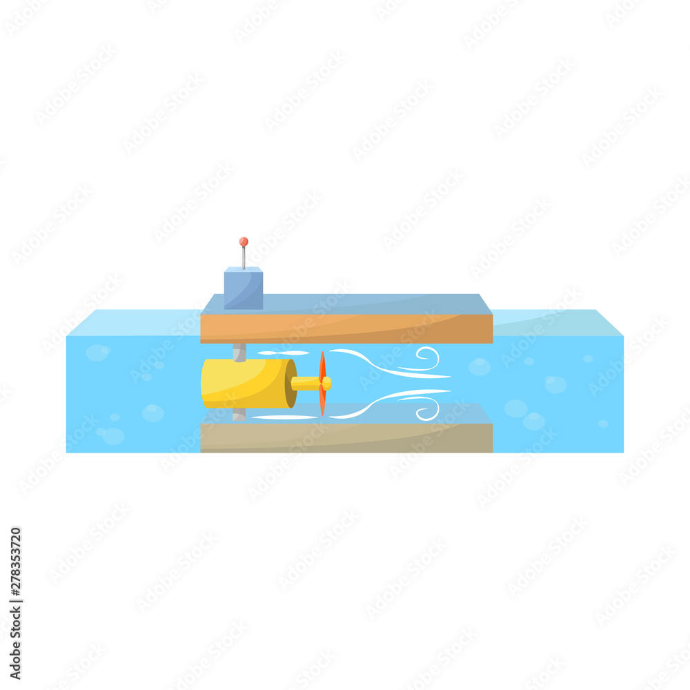 Vector design of tidal and power sign. Set of tidal and turbine stock ...