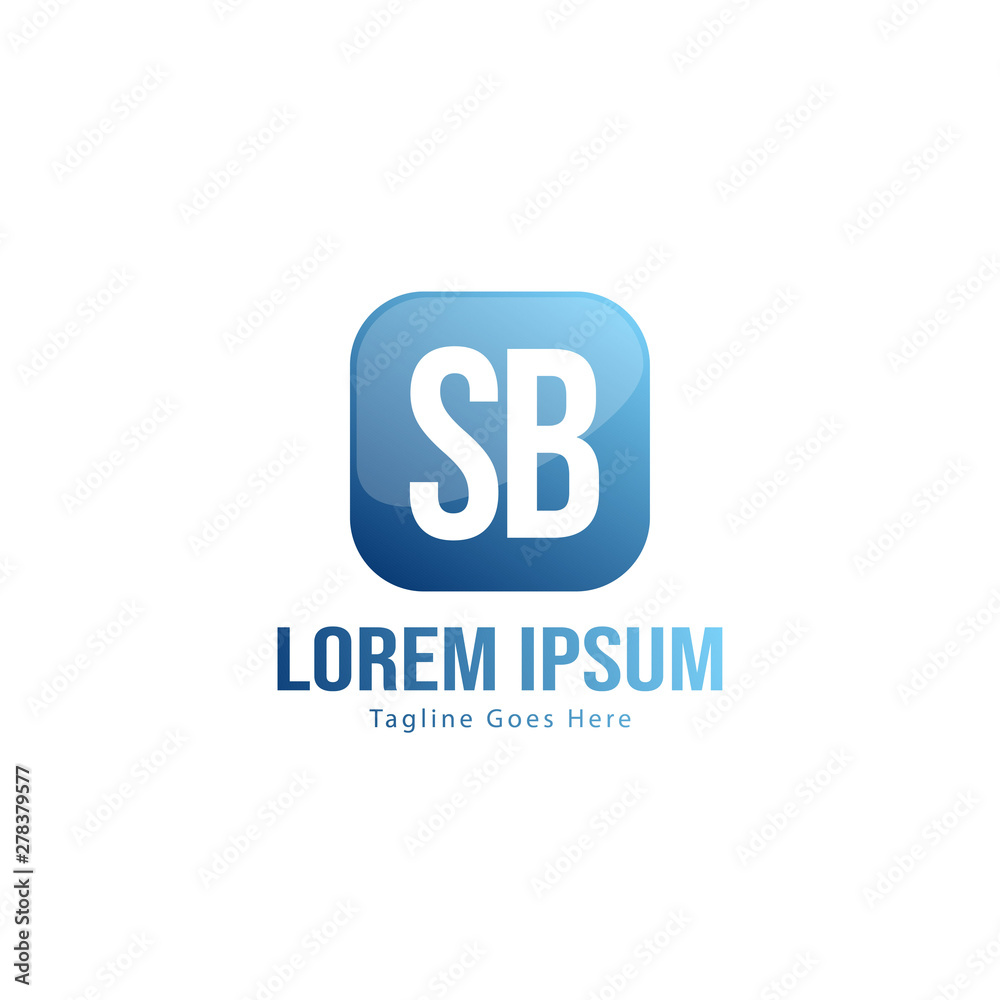Initial SB logo template with modern frame. Minimalist SB letter logo ...