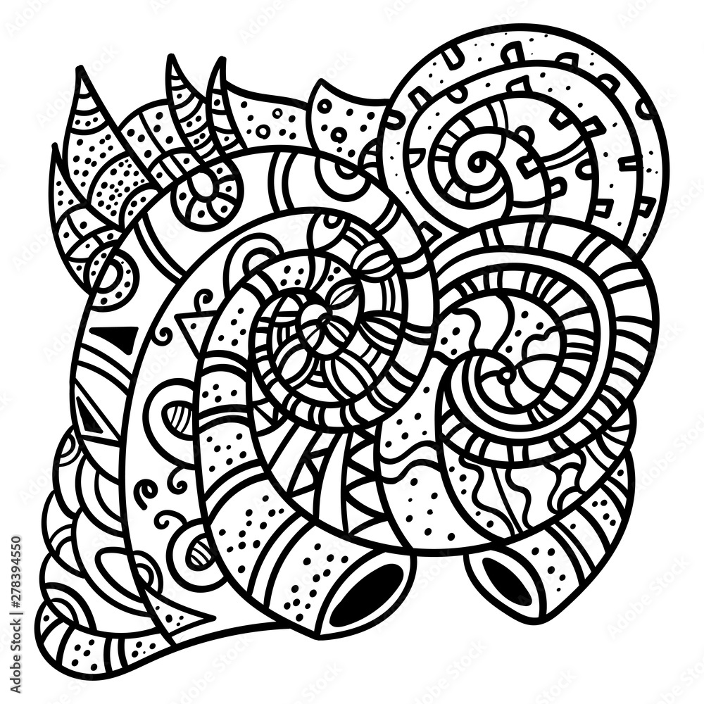 Zentangle sand swirl pattern background and coloring book, coloring ...