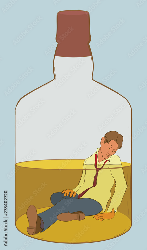 Man Passed out after Drinking too much Stock Vector | Adobe Stock