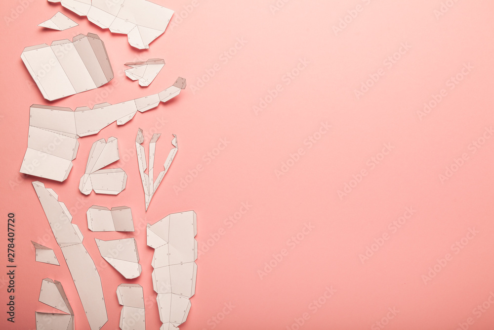 Geometric paper craft. 3d polygonal model, triangulation do it yourself ...