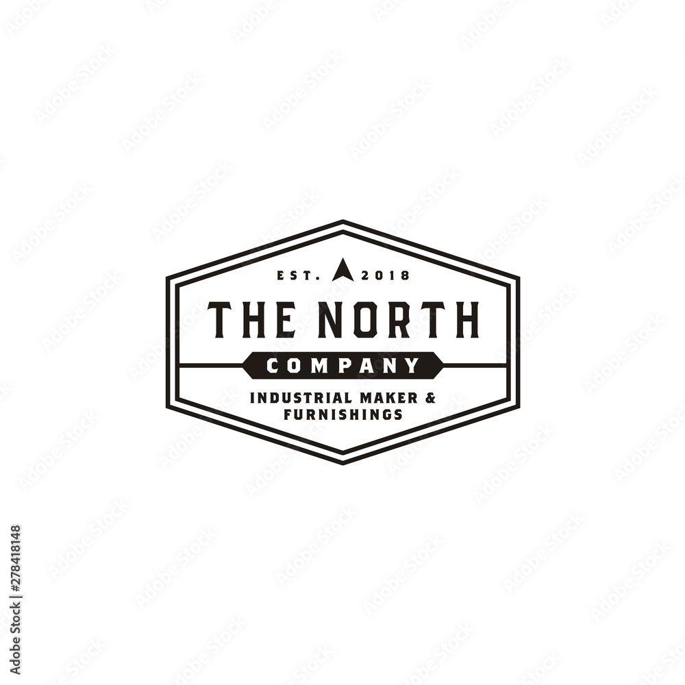 Vintage Classic Hexagon badge emblem label for quality premium product ...