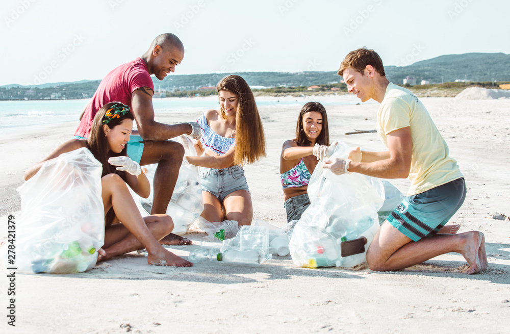 People Cleaning The Beach