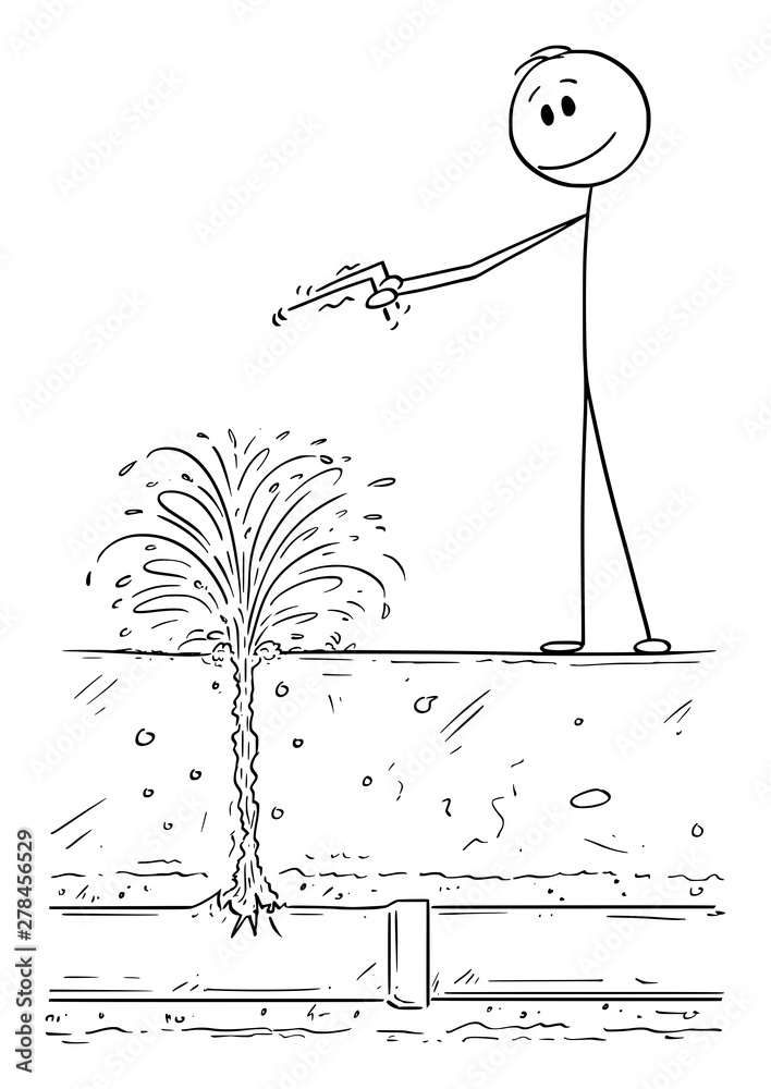 Vector cartoon stick figure drawing conceptual illustration of diviner ...