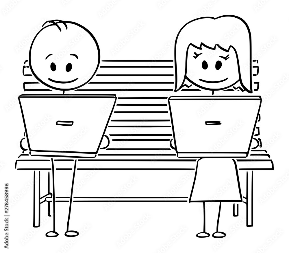 Social Network Art Stick Figures