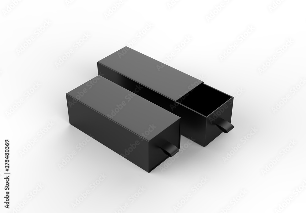 Blank sliding drawer hard cardboard box for branding presentation 3d ...