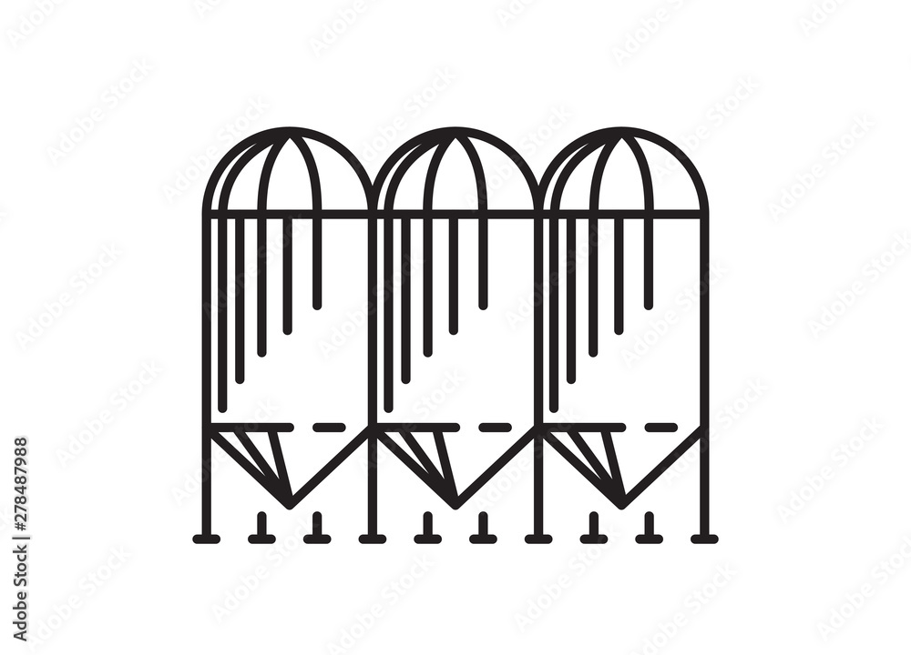 Silo outline design concept from Agriculture, Simple granary line art ...