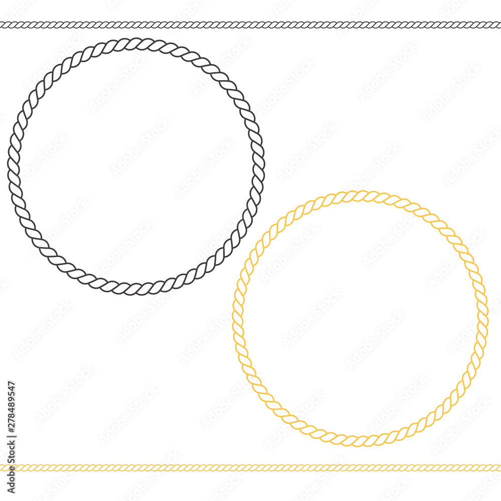 round marine icon on white background. flat style. rope frame icon for ...