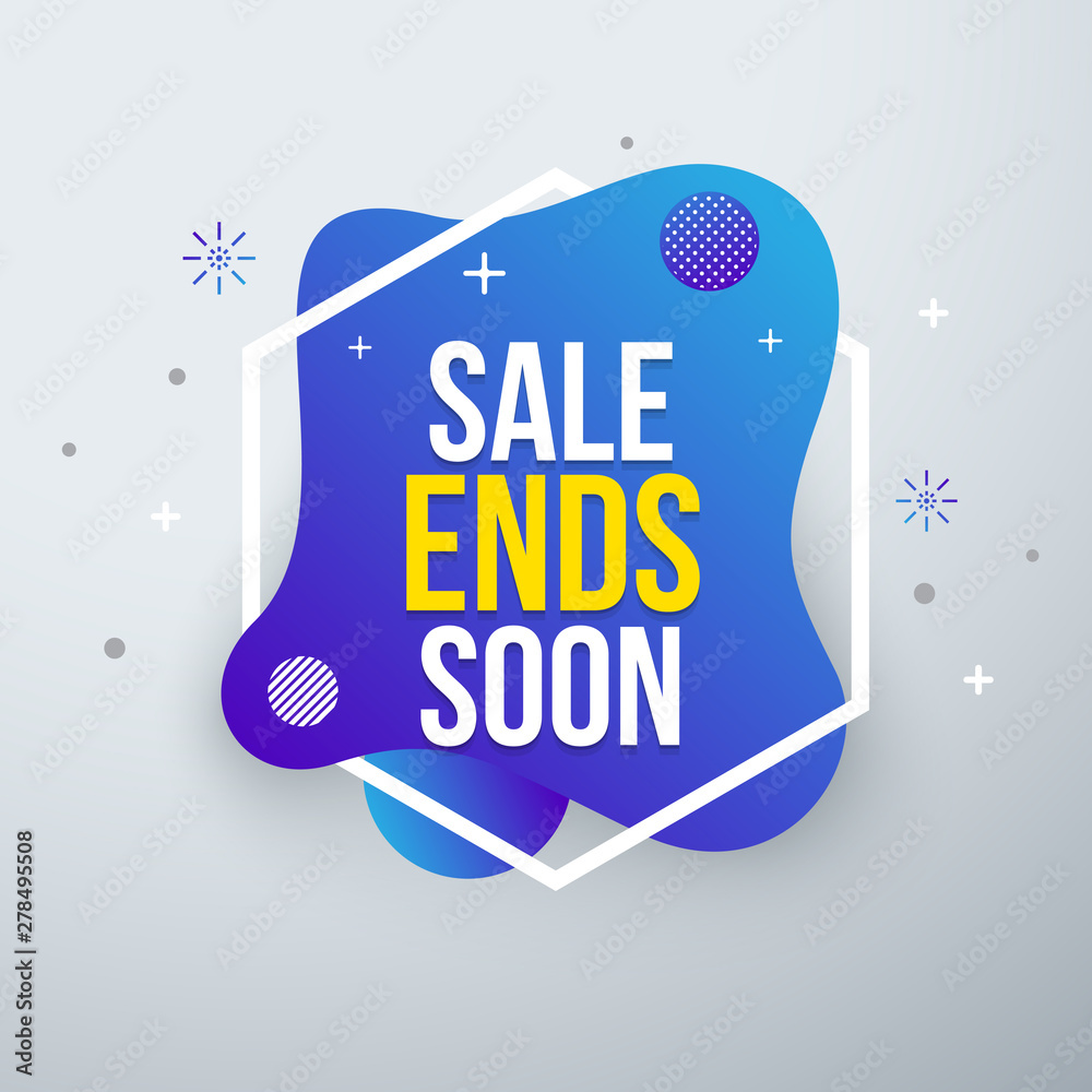 Liquid sale banner. Sale end soon. Vector illustration. marketing ...