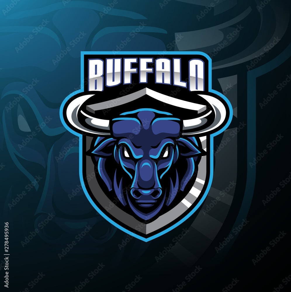 Buffalo head mascot logo design Stock Vector | Adobe Stock