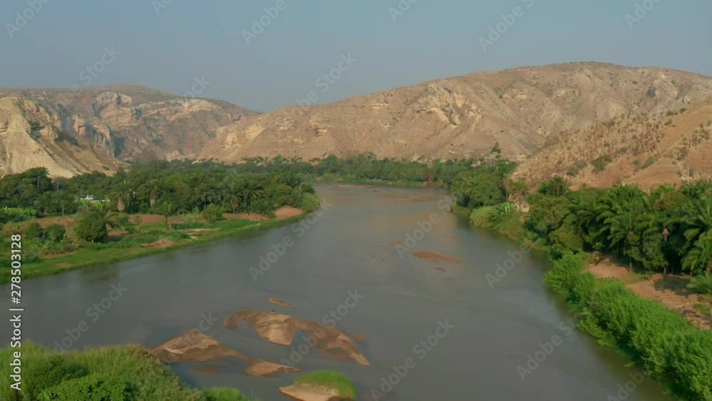 Flight over the Catumbela River, Benguela, Angola Footage with Drone ...
