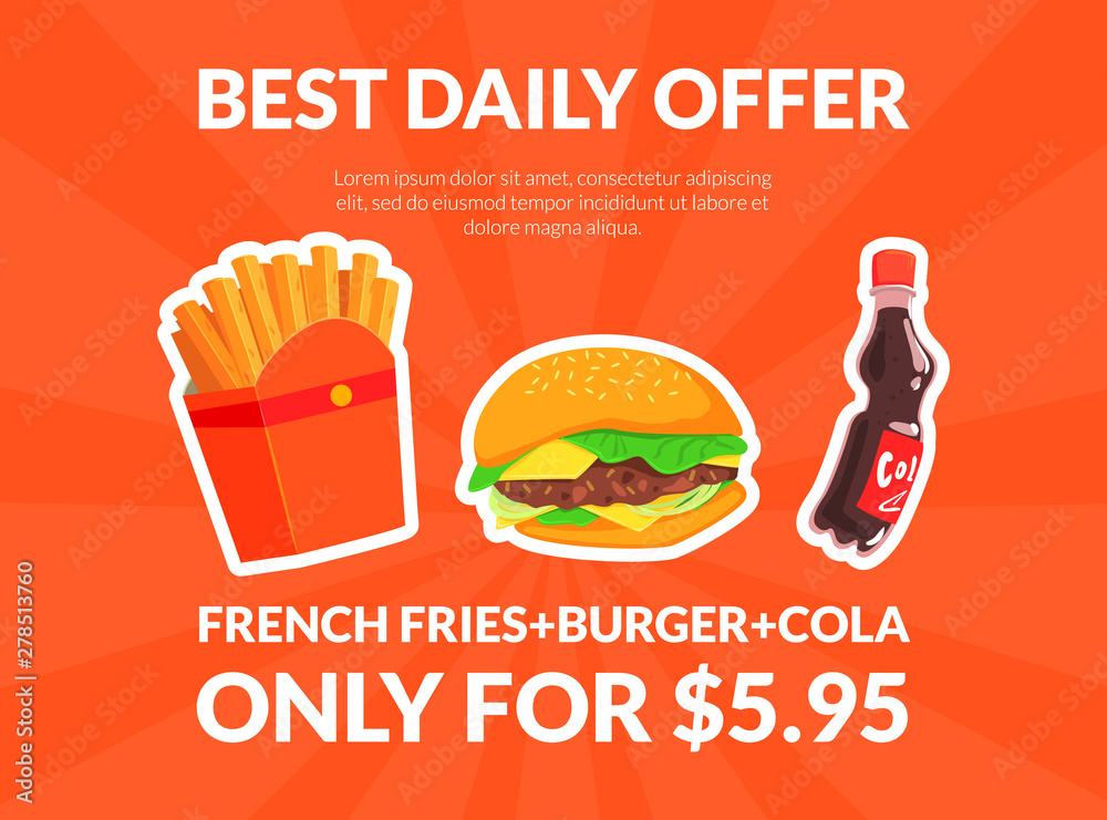 Fast Food, Best Daily Offer Banner Template, Restaurant, Cafe Design ...