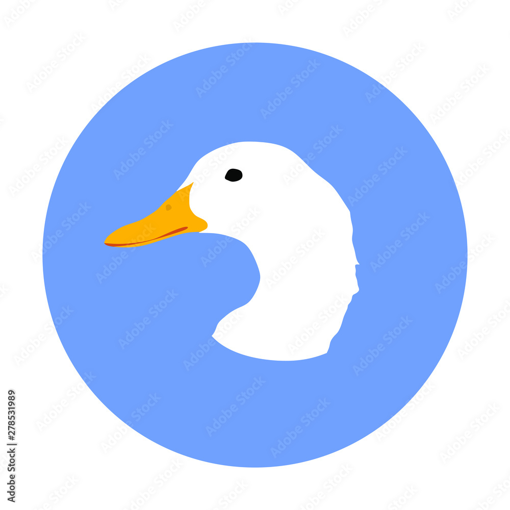 White duck head symbol vector illustration isolated on white background ...