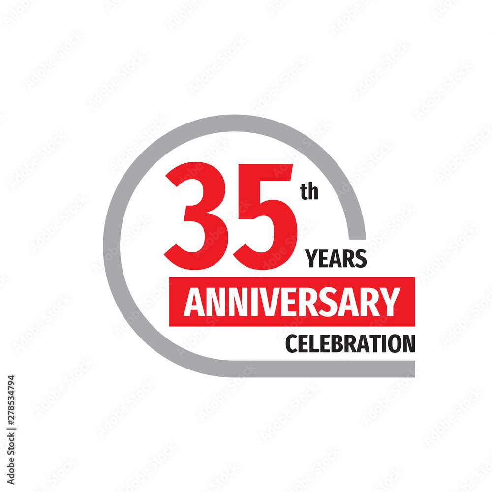 35th anniversary celebration badge logo design. Thirty five years ...