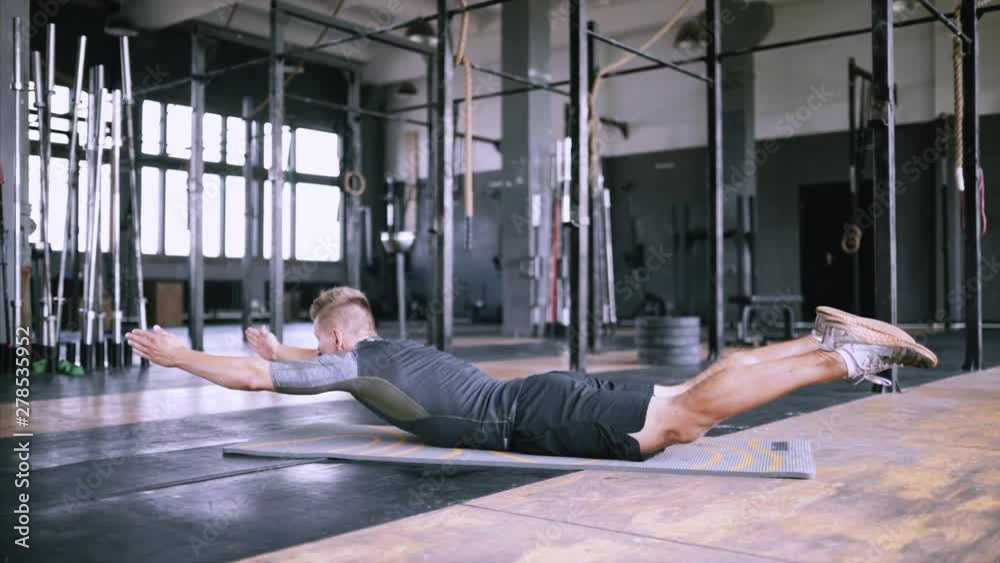 Video Stock Pan view. Isometric or static exercise for strengthening ...