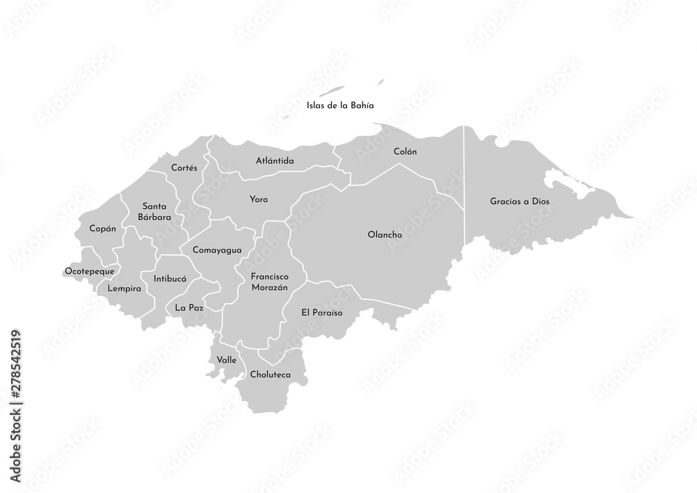 Vector isolated illustration of simplified administrative map of ...