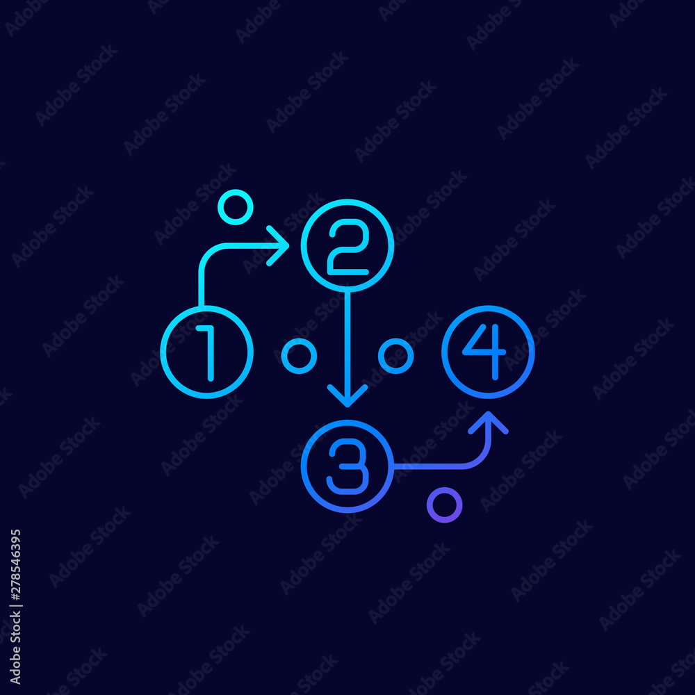 Methodology linear icon on dark Stock Vector | Adobe Stock