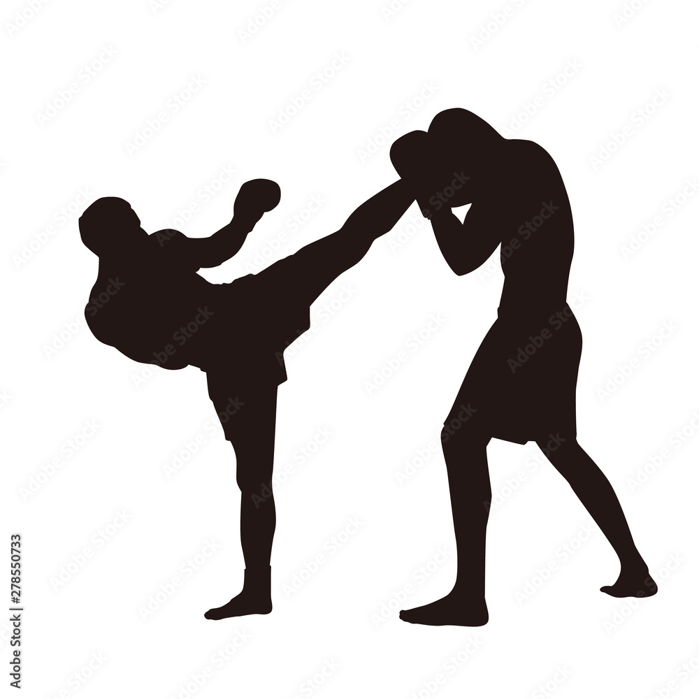 Fighting Silhouettes Stock Vector | Adobe Stock