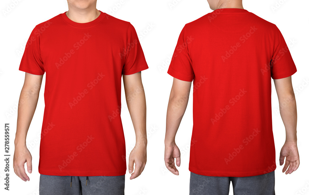 Plain Red T Shirt Front And Back