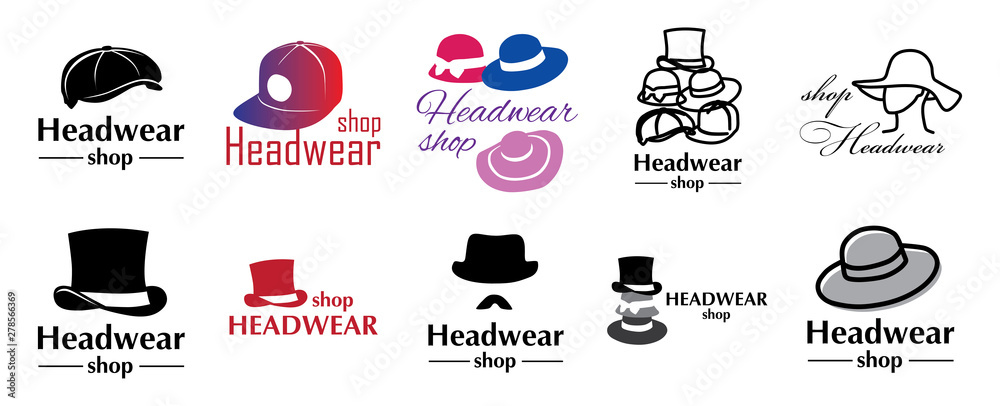 vector logo for store hats and caps Stock Vector | Adobe Stock