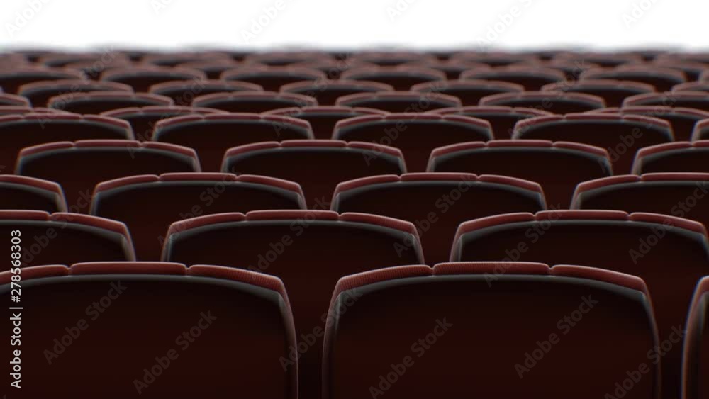 Vidéo Stock Moving Behind the Chairs in Abstract Cinema Hall with White ...
