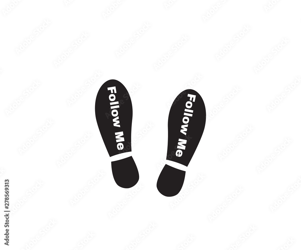 follow me with many footprints, vector illustration. Stock Vector ...