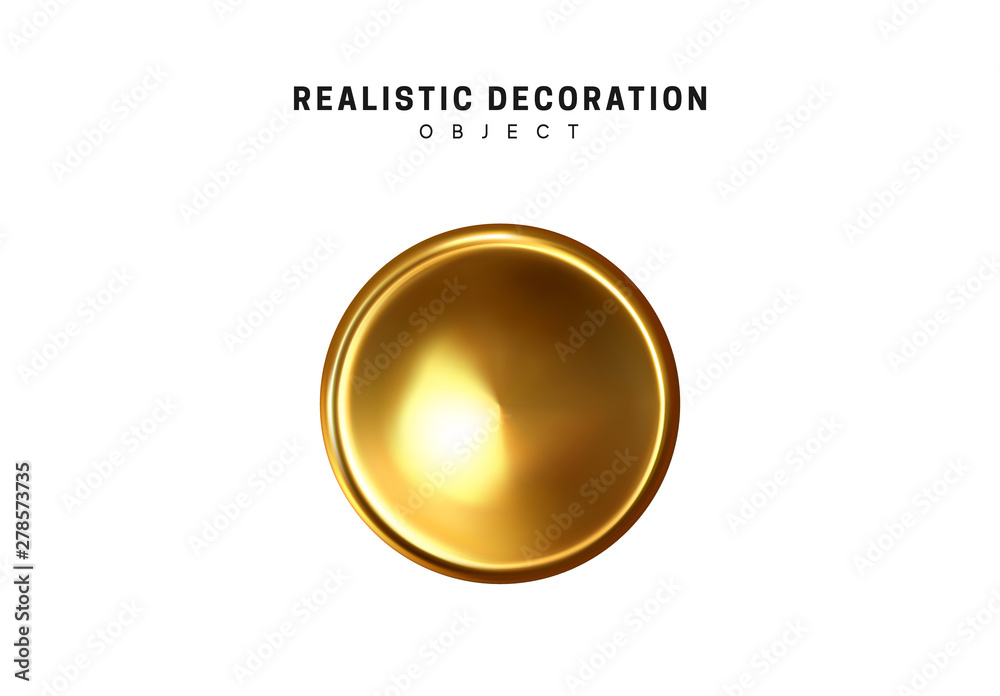 Gold geometric shapes 3d round spherical objects. metal balls design ...