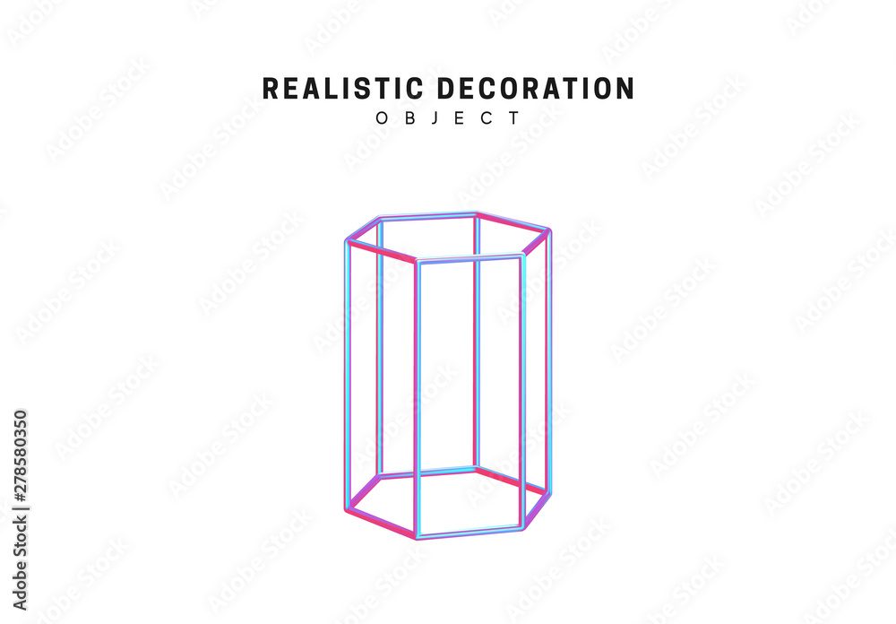 Geometry Realistic shape 3d objects with gradient holographic color of ...