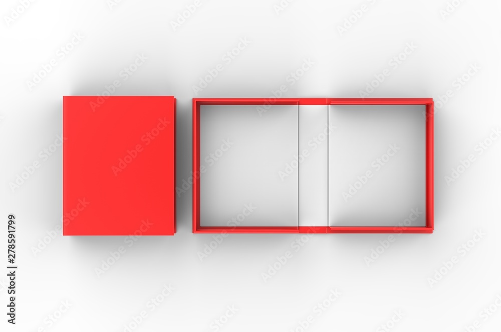 Blank clam shell box for branding mock up. 3d render illustration ...