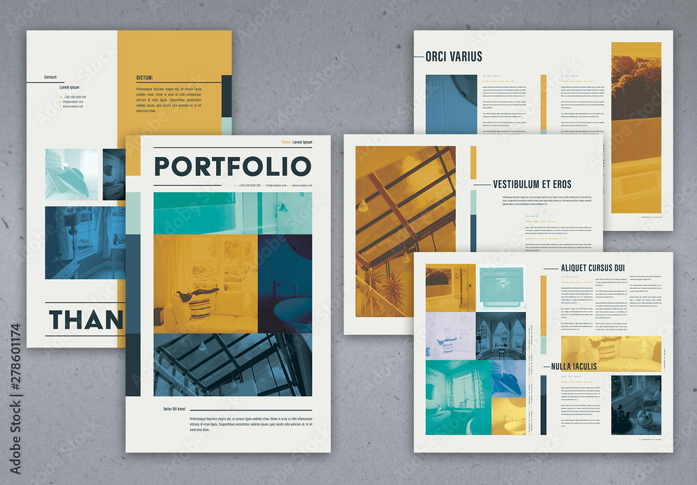 Colorful Portfolio Layout Stock Template | Adobe Stock