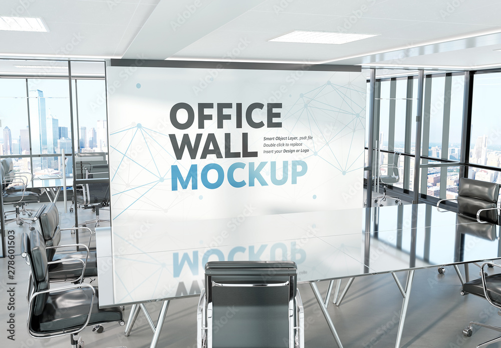 Display Wall in Conference Room Mockup Stock Template | Adobe Stock
