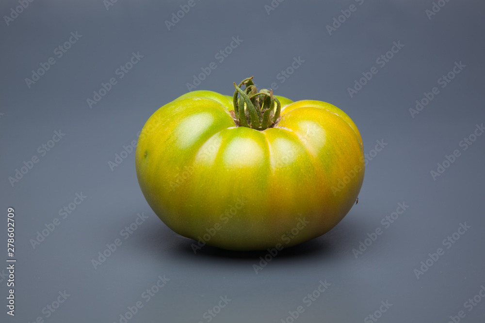 Tomate verde en proceso de maduración. Tomate ecológico ha sido ...