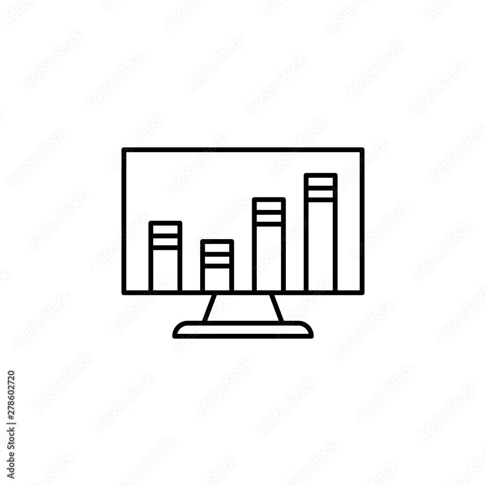 Analytics computer outline icon. Element of finance illustration icon ...