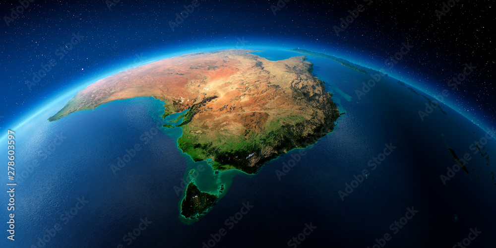 Highly detailed Earth. Australia and Tasmania Stock Illustration ...