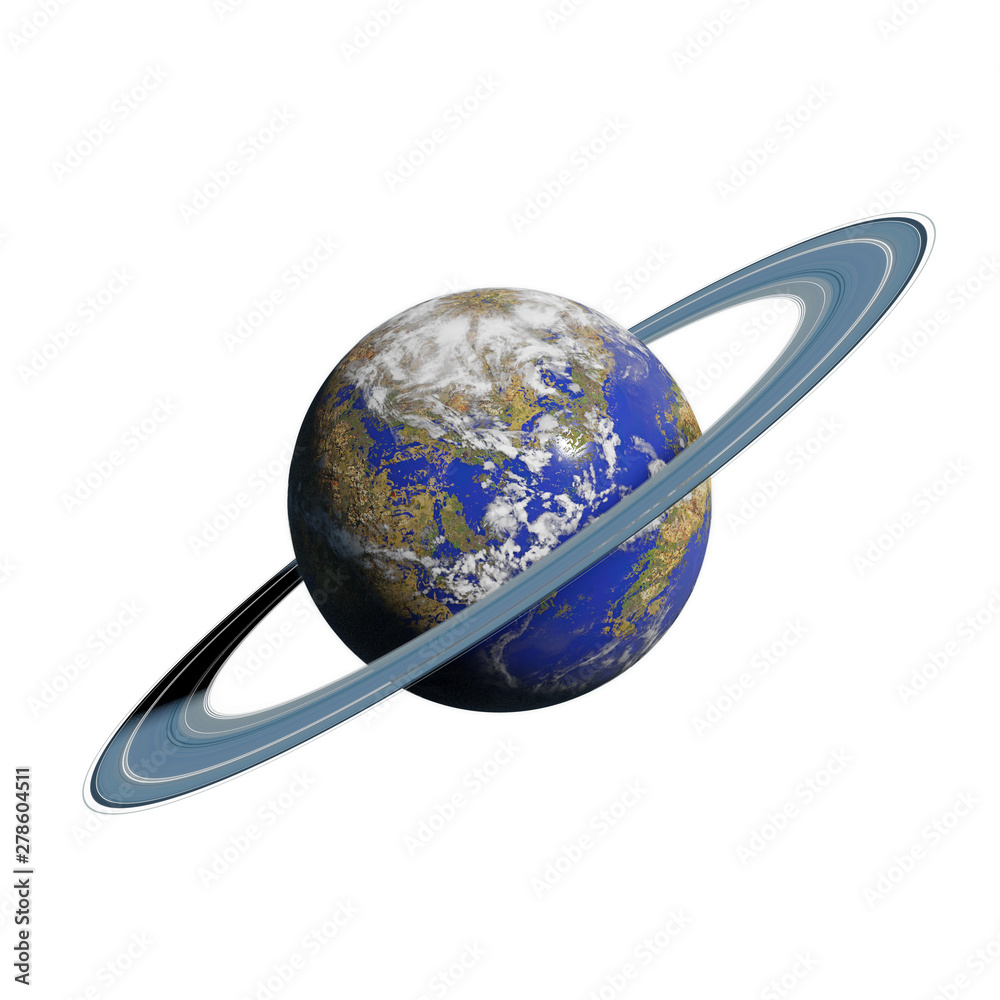 Earth like alien planet, life friendly exoplanet with ring system ... Earth like alien planet, life friendly exoplanet with ring system ...