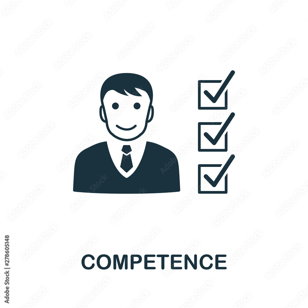 Competence vector icon symbol. Creative sign from business management ...